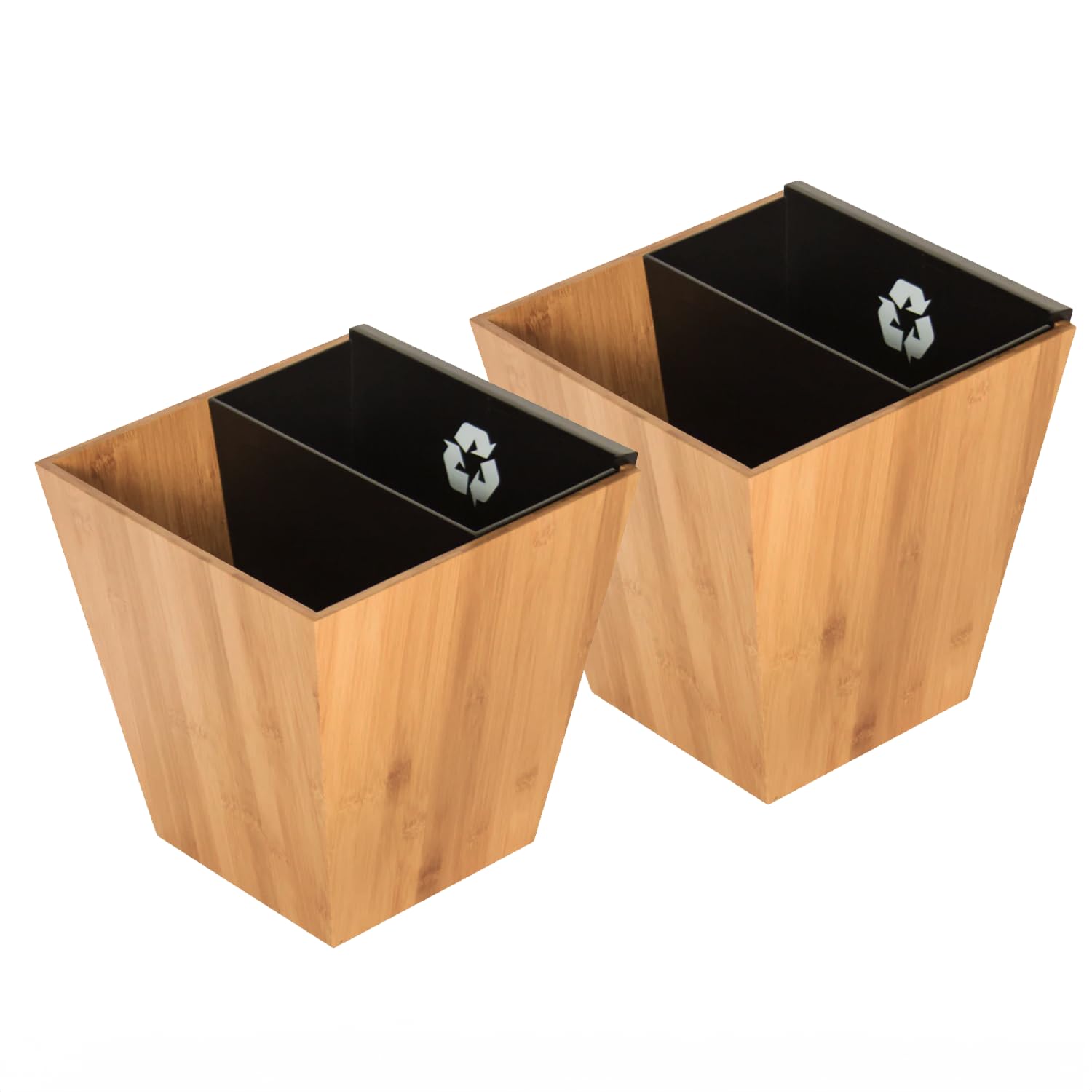 Dual Divided Trash Can with Removable Inner Bin for Separating Trash ...