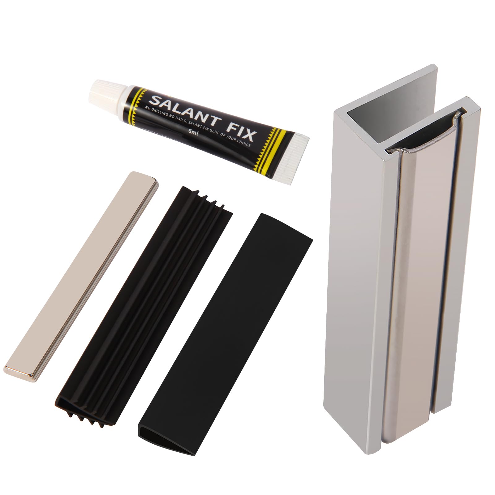 dakewang 3" Shower Door Magnet U-Channel Door Frame with Metal Strike ...