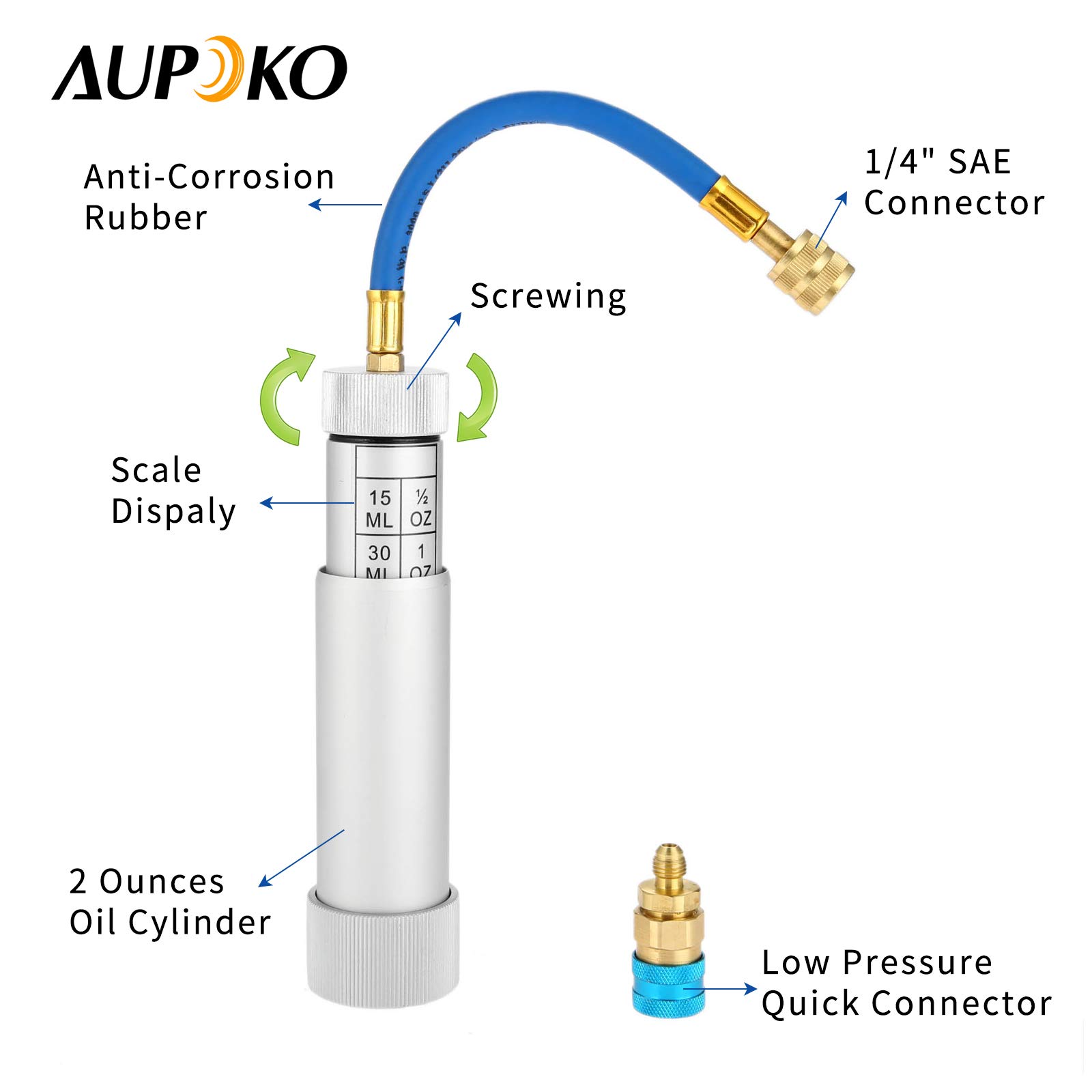 Mua AC Oil and Dye Injector with Snap Quick Coupler, 2 OZ Hand Turn ...