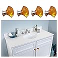 4 Pcs Self-Stick Crystal Glass Cabinet Knobs Pull Handle Diamond Shape ...