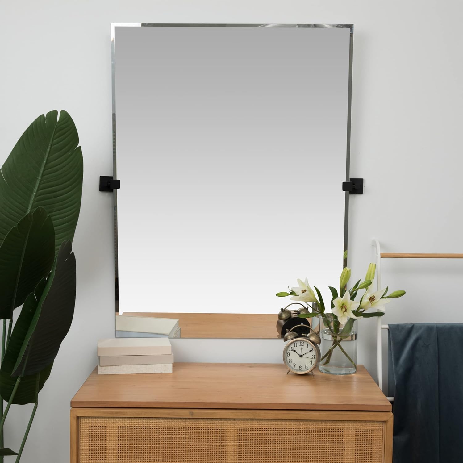 Hamilton Hills Wall-Mounted Vanity Mirror - Frameless Adjustable ...
