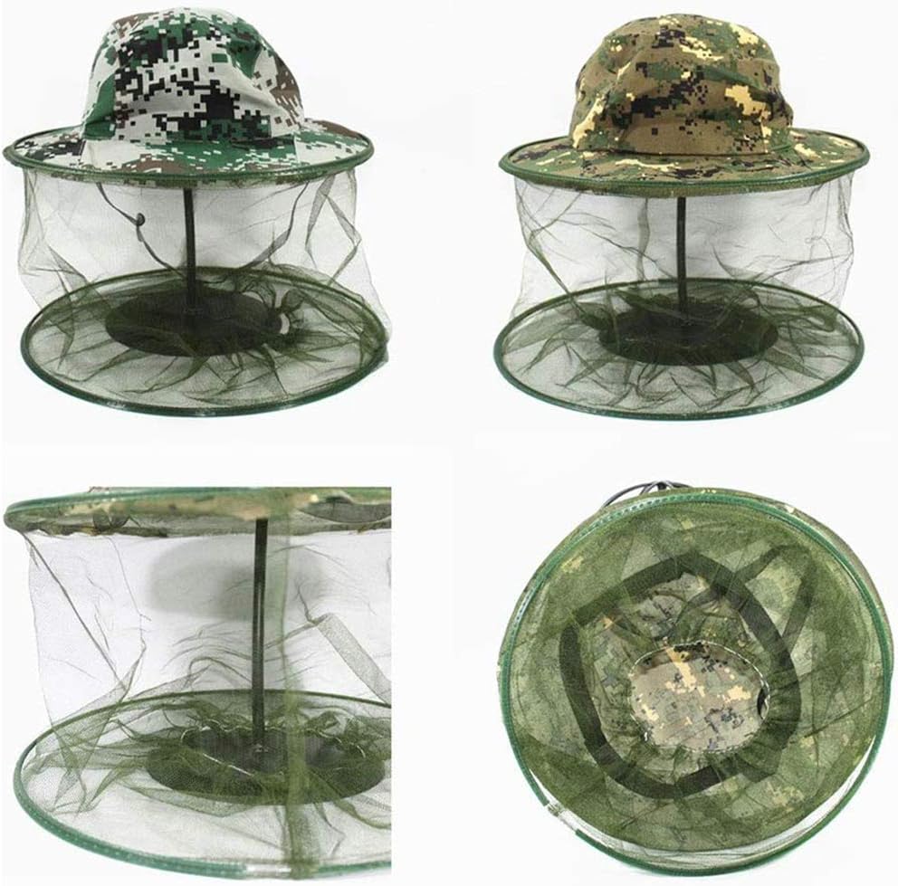 BESTZY Removable Mosquito Head Net Hat, Wide Brim Sun Protection Hats ...