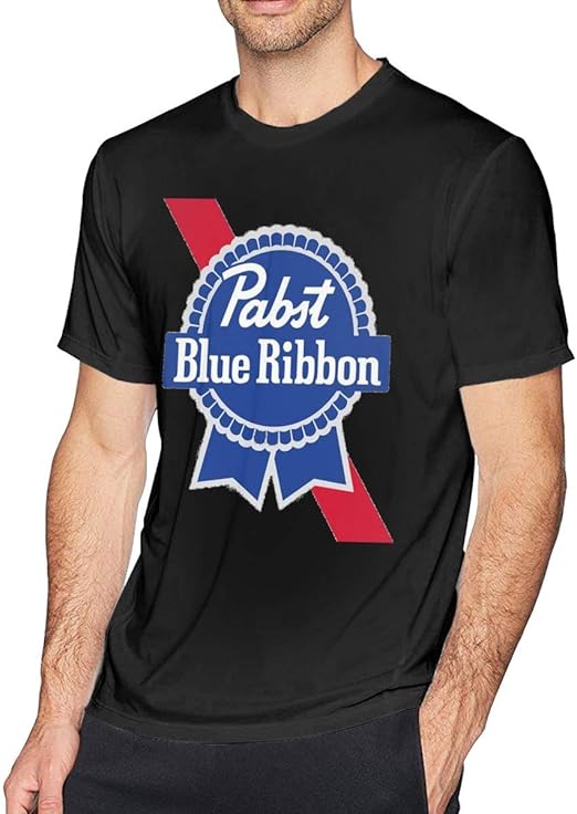 Men's Pabst Blue Ribbon Short Sleeve T-Shirt Adult Tee Shirts: Amazon ...