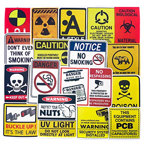 Mua LEBIEBIE Warning Sign Stickers Vinyl Decals for Laptop Stickers ...