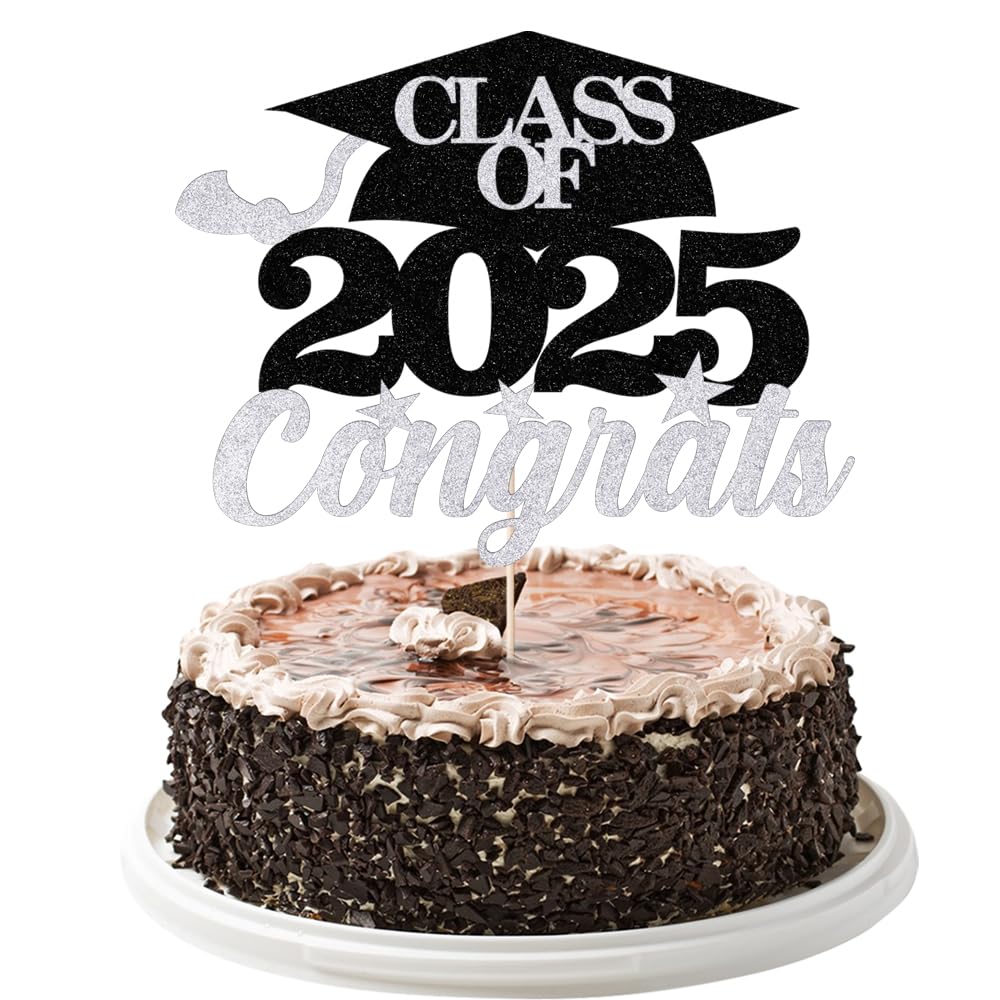 YUINYO Class Of 2025 Congrats Cake Topper,Congrats 2025 Graduate Party ...