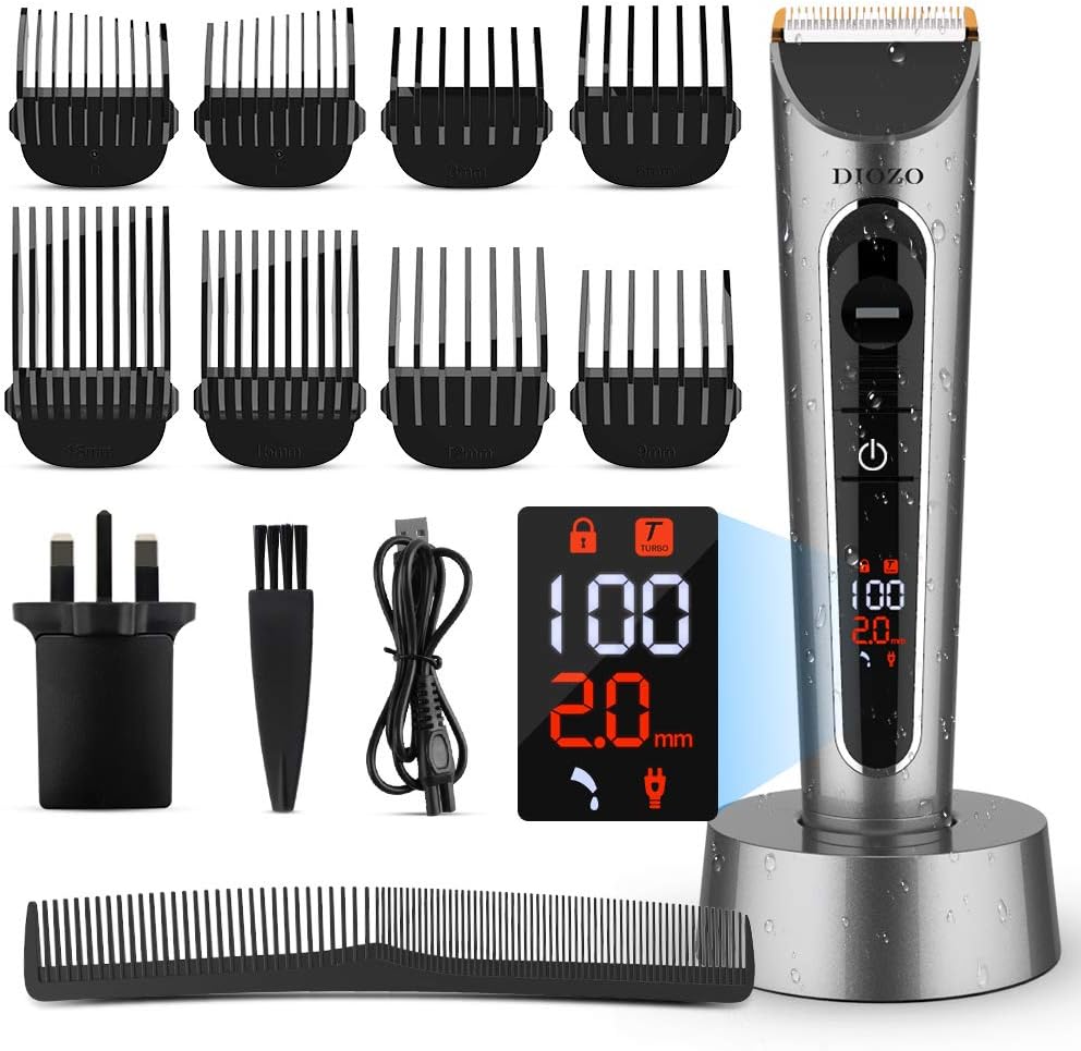 Hair Clippers Men, DIOZO Professional Rechargeable Hair Clipper Set LCD ...
