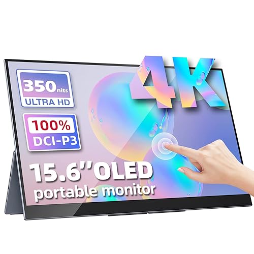 OLED Portable Monitor 4k Touchscreen 15.6 Inch USB-C UHD 3840x2160 ...
