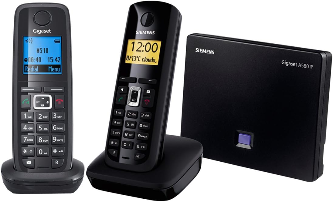 Gigaset A580 IP Duo Téléphone Hybride Réseau VoIP SIP + Analogique Noir ...