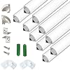 THMOOTHER V Shape 6.6FT 200CM LED Strip Aluminum Channel Diffuser, 10 ...