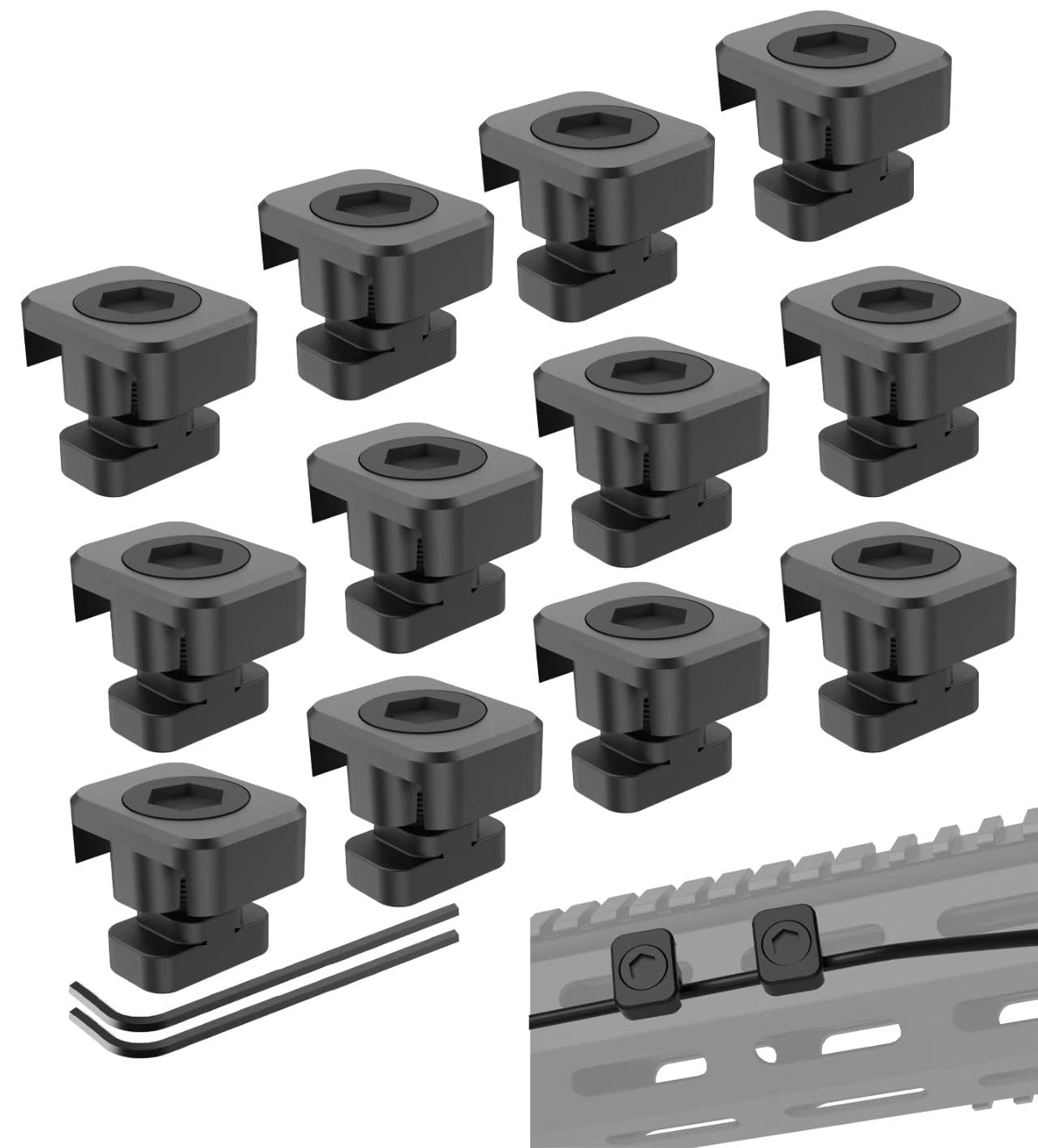 HEKAGURA M-LOK Flashlight Pressure Switch Cable Management, 12Pack ...