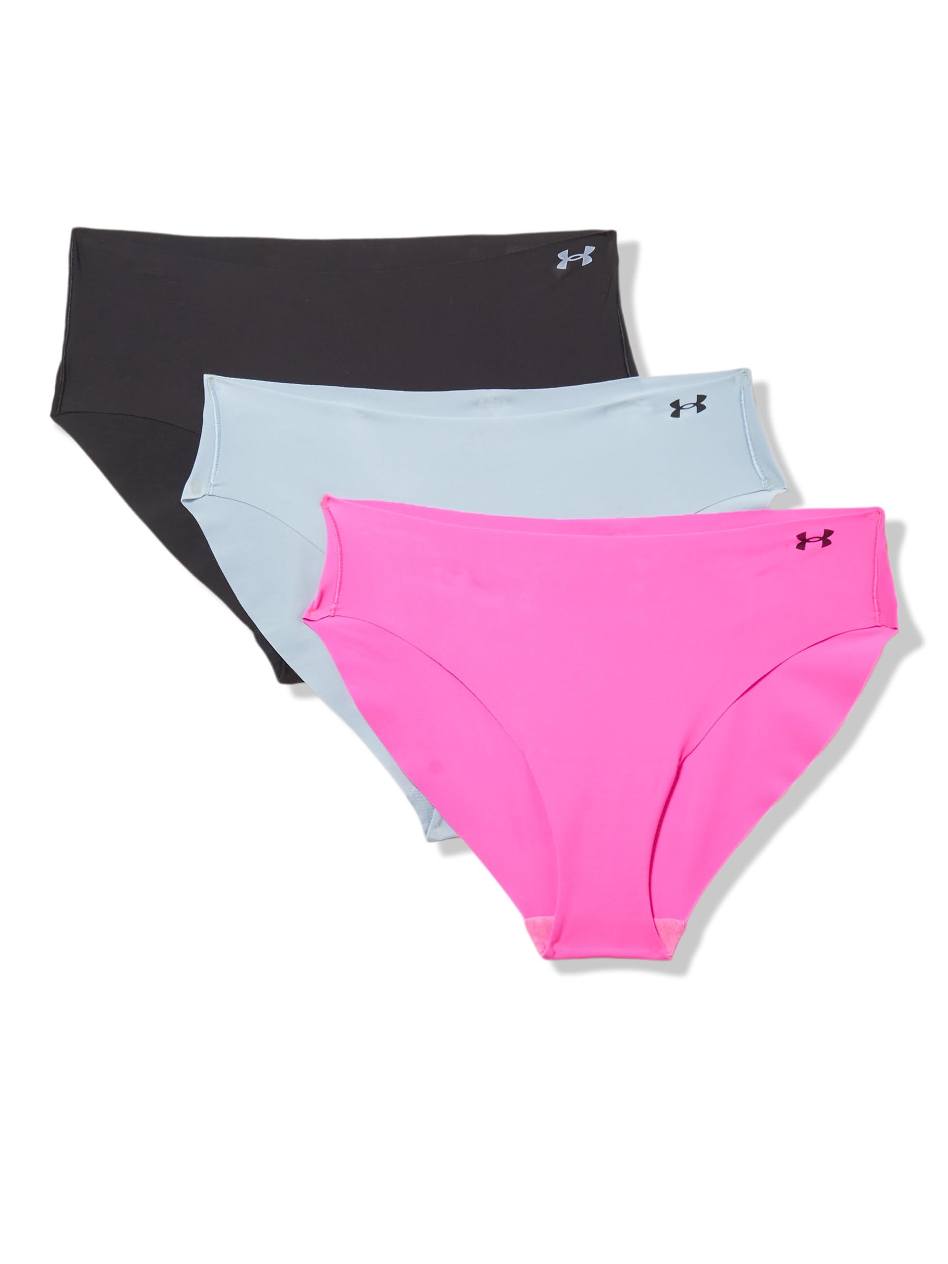 Under Armour UA PURE STRETCH NO SHOW BIKINI-SOLID 3PK, REBEL PINK, S ...