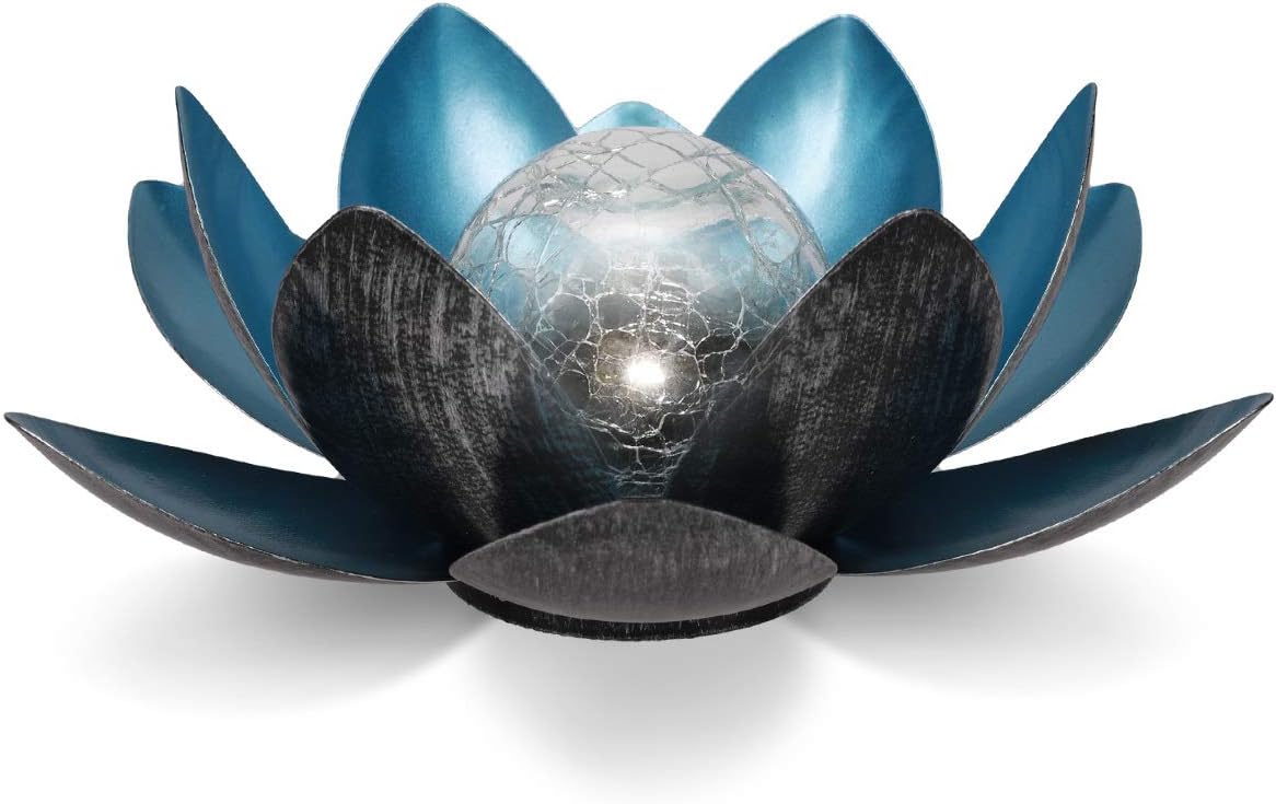 Navaris Solar Garden Light – LED Lotus Outdoor Sun Powered Garden ...