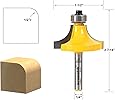 Yonico 13156q 1/2-Inch Radius Cove Edge Forming Router Bit 1/4-Inch ...