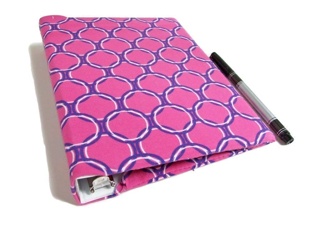 Amazon.com: a5 Pink with Purple Rings Stretch Fabric Mini Binder Cover ...
