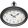 Amazon.com: Ddysins Retro Oval Wall Clock. Black Vintage Antique Style ...