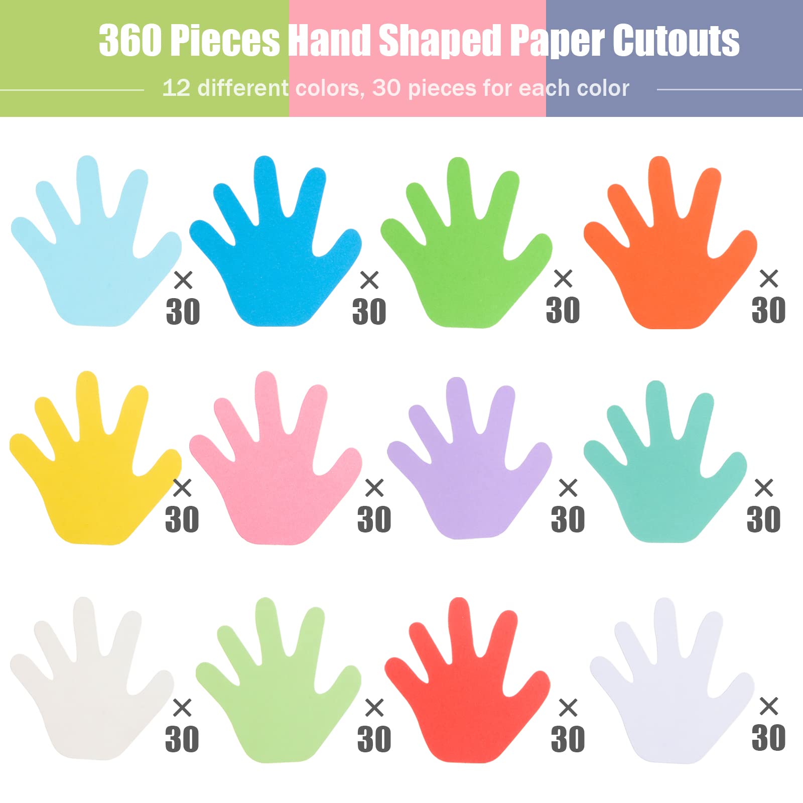 Mua 360 Pcs Hand Cutouts Paper Hand Shape Cut-Outs Assorted Color ...