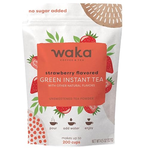 Waka Premium Instant Tea — Strawberry Flavored Concentrated Green Tea ...