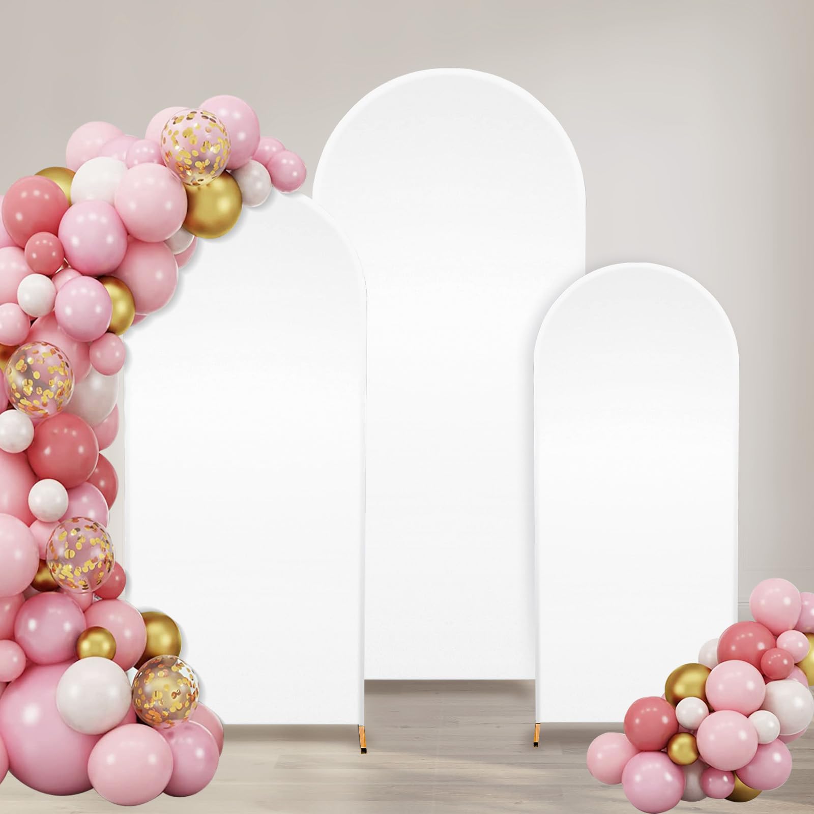 COHVV 3 Pcs Arch Backdrop Stand Cover, 4.9ft 5.9ft 7.2ft Wedding Arch ...