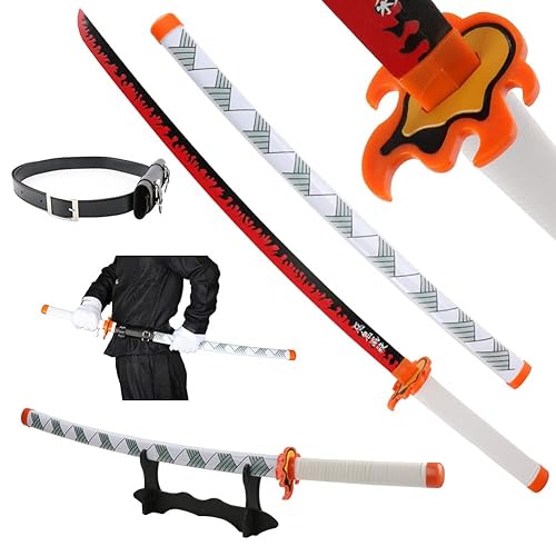 Demon Slayer Sword for Cosplay with Belt Holder Stand, 41 inches in ...