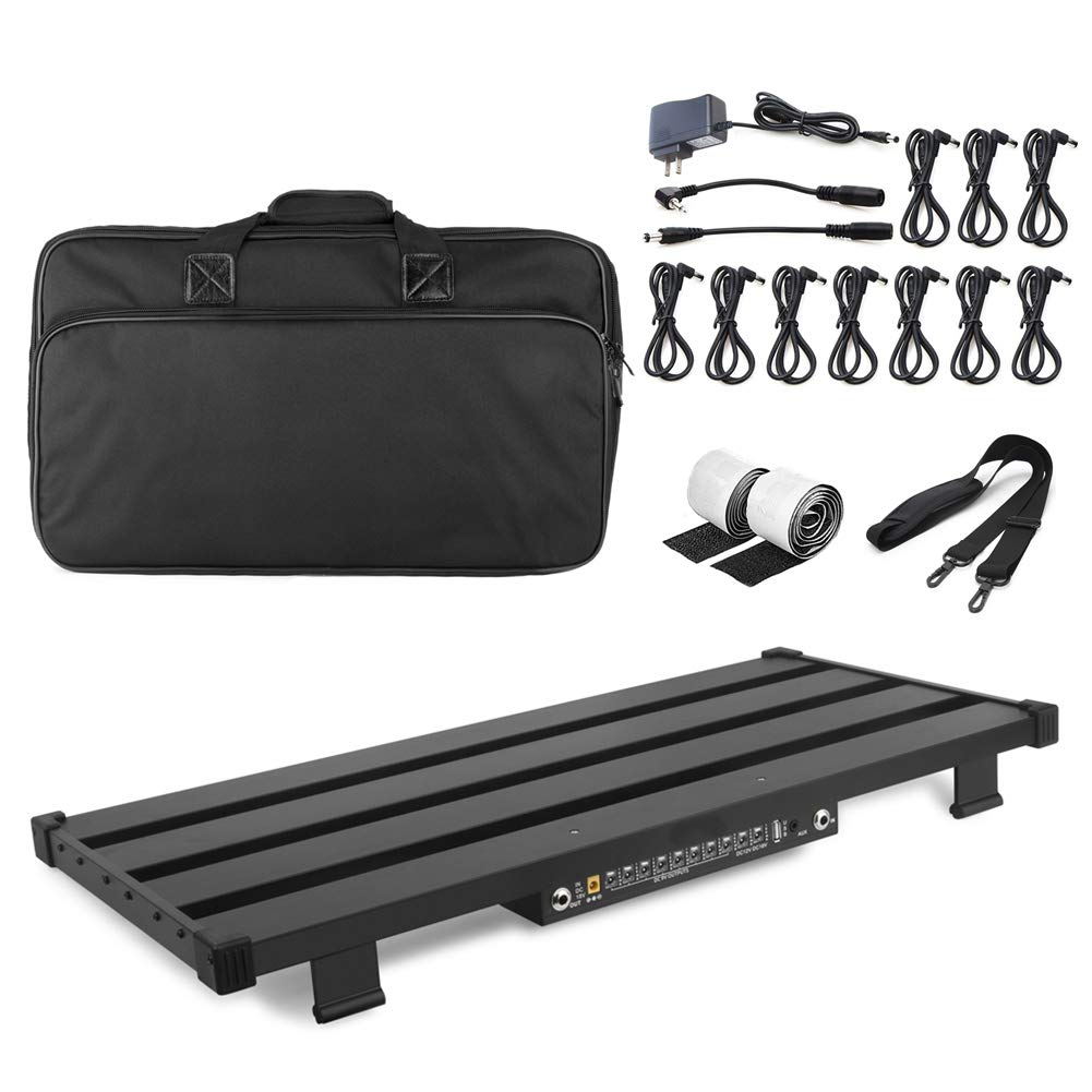SOYAN Extra Large Guitar Pedal Board 25.6" x11.9" with Power Supply and ...