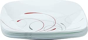 Amazon.com: Corelle Splendor Dinner Plate Set for 6 | 10.25 Inch Square ...