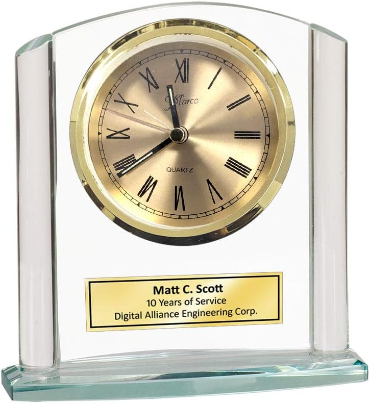 Amazon.com: AllGiftFrames Personalized Desk Engrave Clock Wood Curve ...