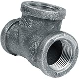 Everflow Supplies GMRT0342 3/4" x 1/2" Galvanized Malleable Reducing Tee with Female Threaded ...