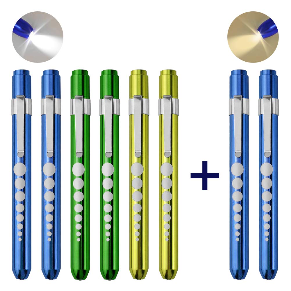 Pen Light with Pupil Gauge LED Medical Pen Lights for Nurses Doctors, 8 ...