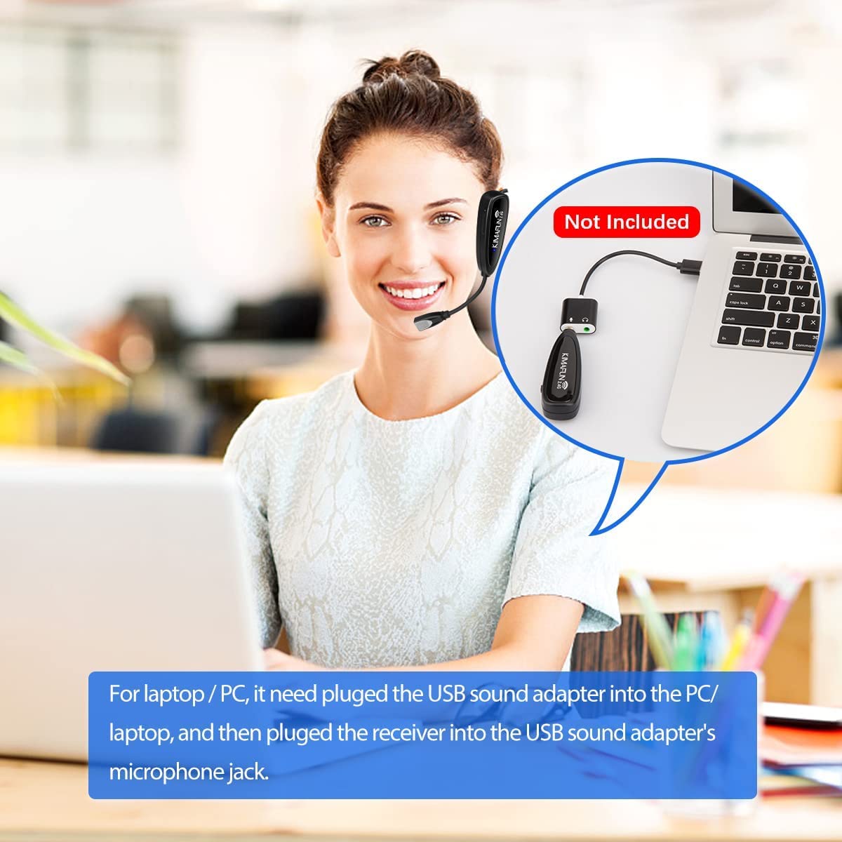 Mua Headset Wireless Microphone System, No Need Bluetooth, Waterproof ...
