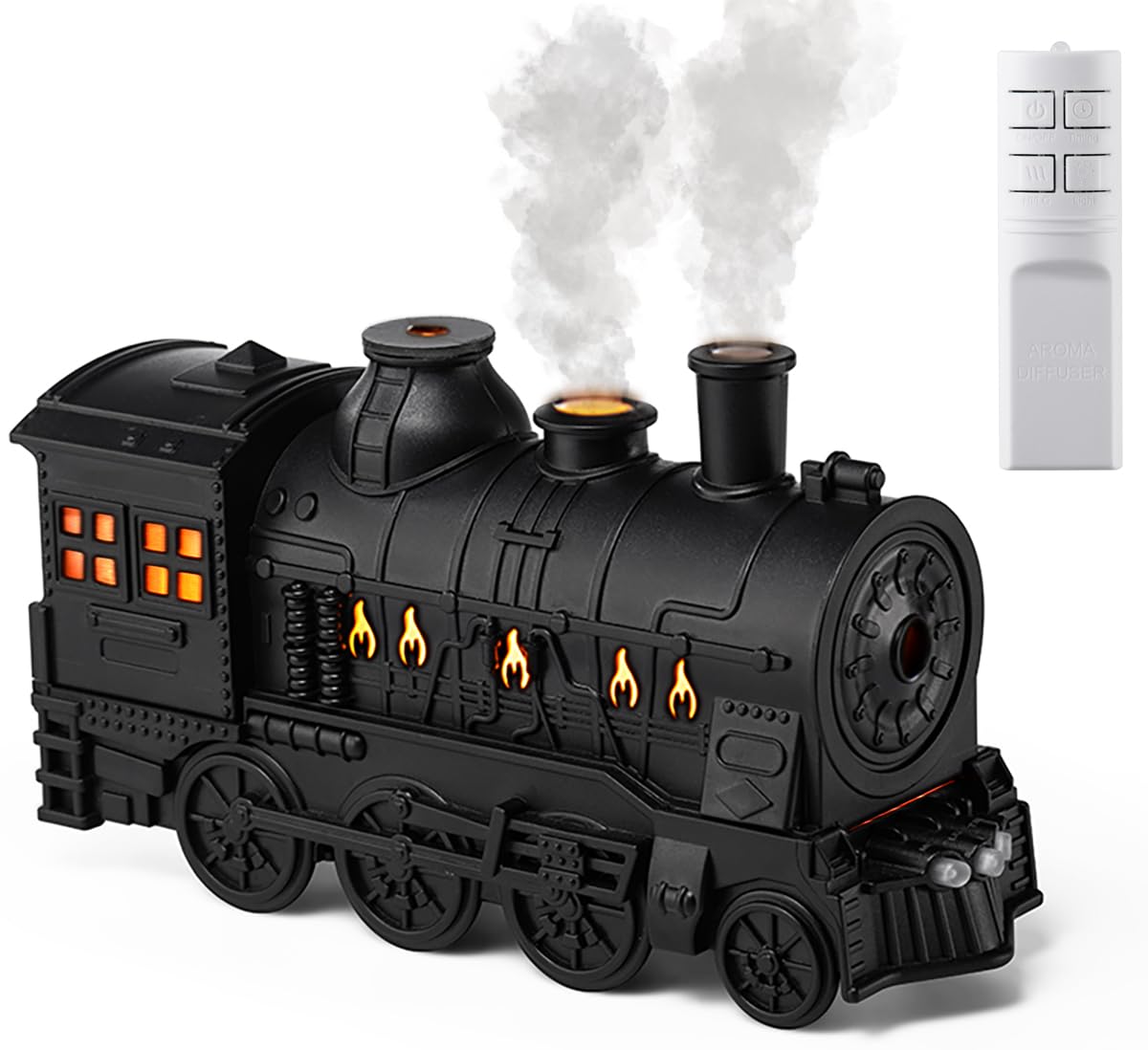 Train Diffuser, Ultrasonic Flame Steam Train Aroma Oil Diffuser ...
