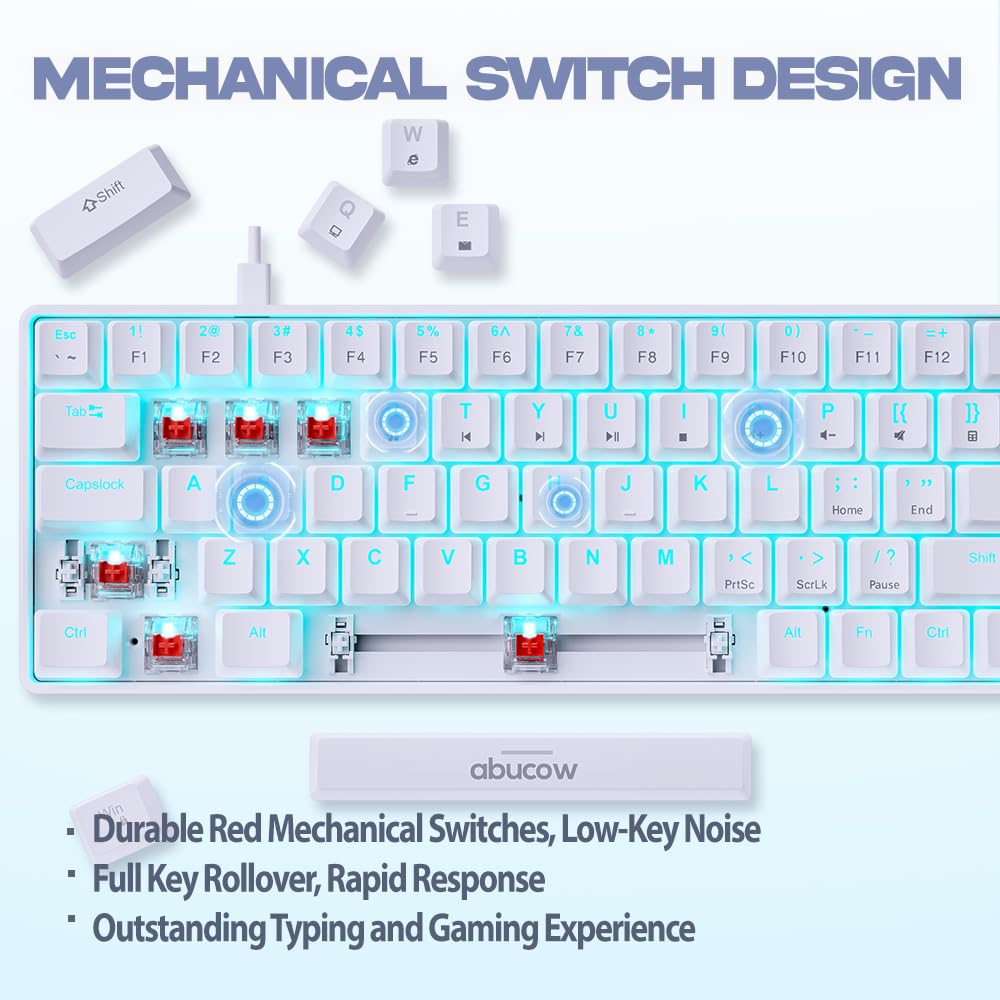 Mua abucow 60% Mechanical Keyboard with Blue Backlight 68-Key Gaming ...