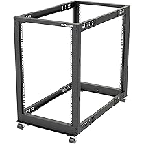 8U 19" Open Frame Server Rack Compact Post Adjustable Depth (22-40 ...