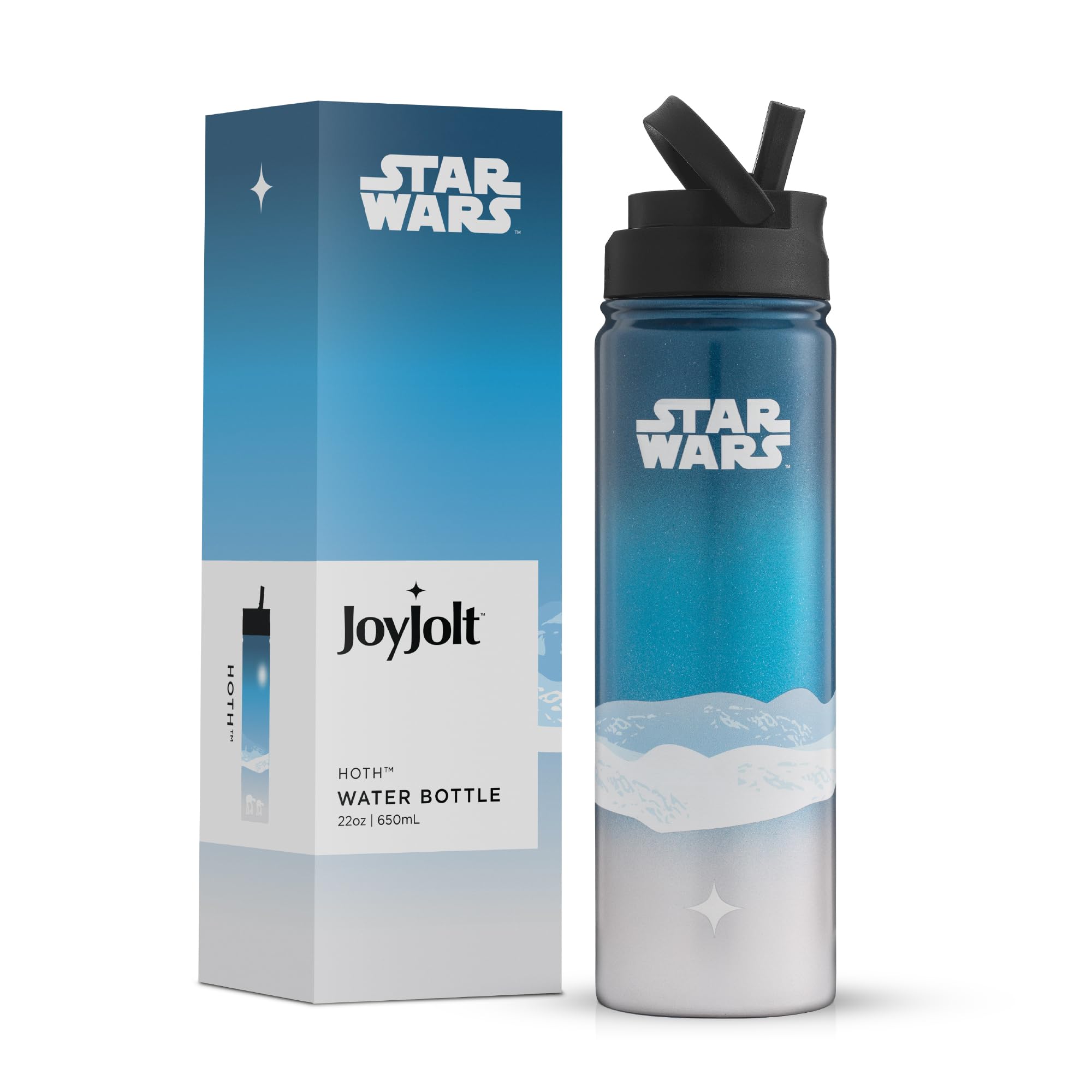 JoyJolt Stainless Steel Star Wars Water Bottle 22 oz with Straw Lid ...