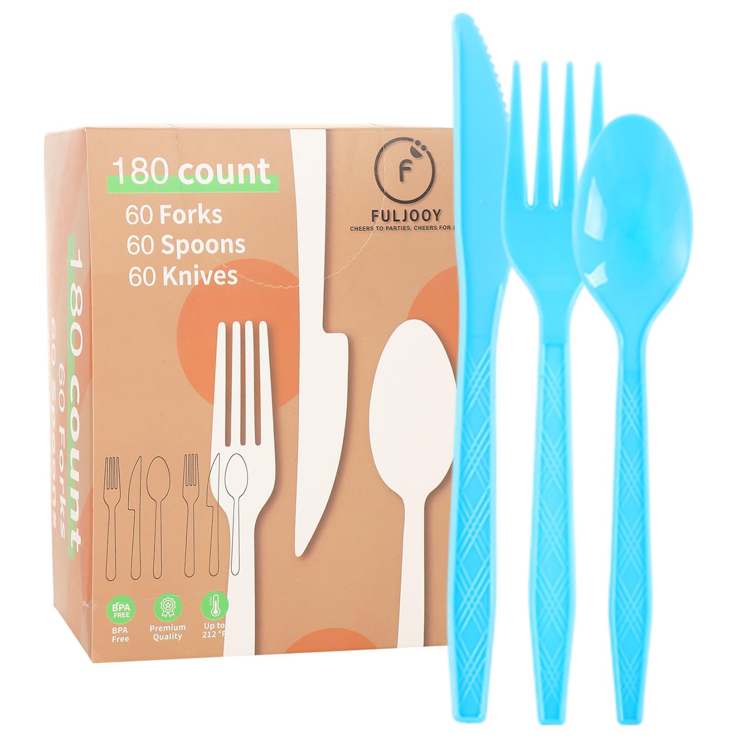 FULJOOY 180 Pack Pastel Plastic Silverware Heavy Duty Pastel Rainbow ...