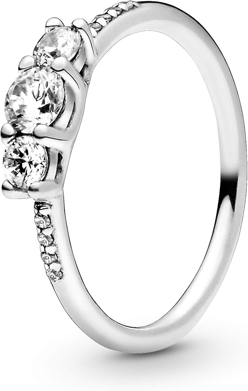 Pandora Jewelry Clear Three Stone Ring For Women In Sterling Silver