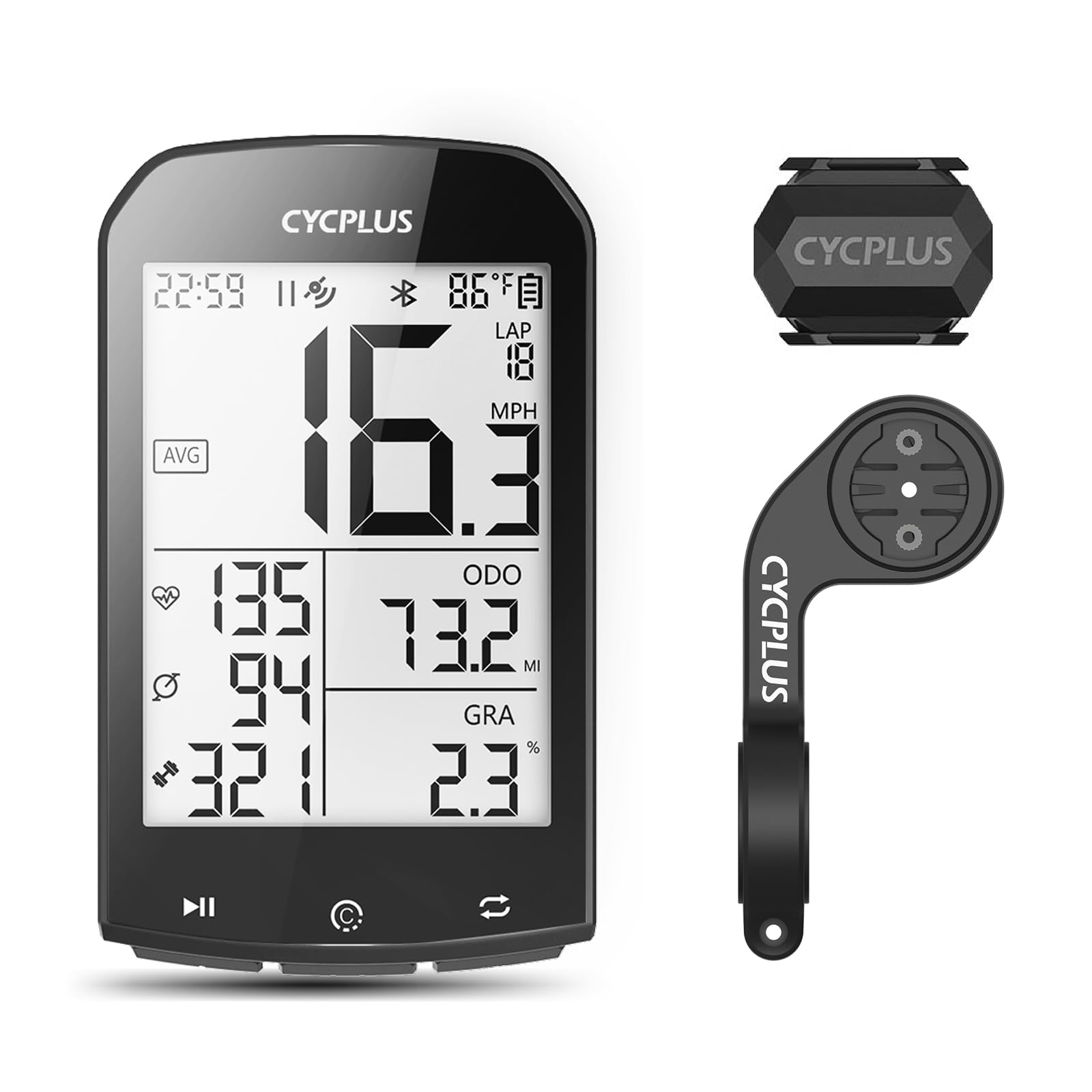 CYCPLUS Bike Computer Set Include Speed Sensor and Mount, Wireless ...