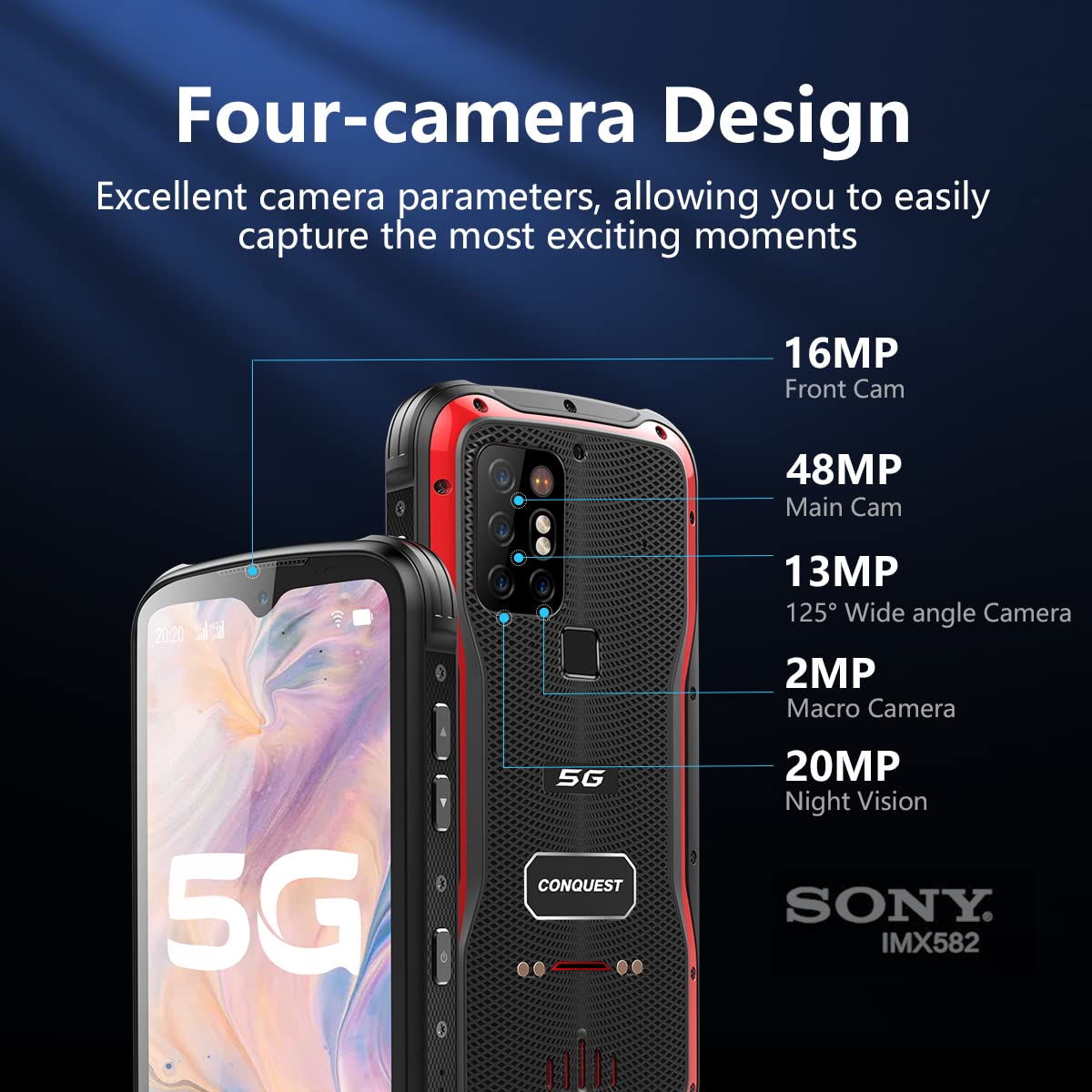CONQUEST S20 Unlocked Rugged Smartphone, Android 11 Rugged Cell Phone ...