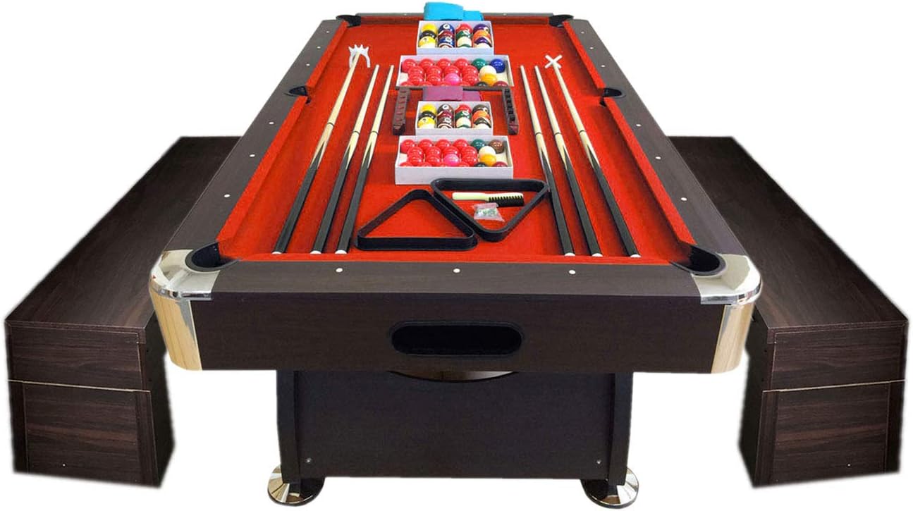 GRAFICA MA.RO SRL 8FT Vintage Red Pool Table Billiard Indoor games with ...