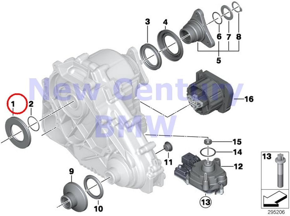 BMW OEM Rear Differential Output Shaft Seal with Lock Ring 67x44x10/15. ...
