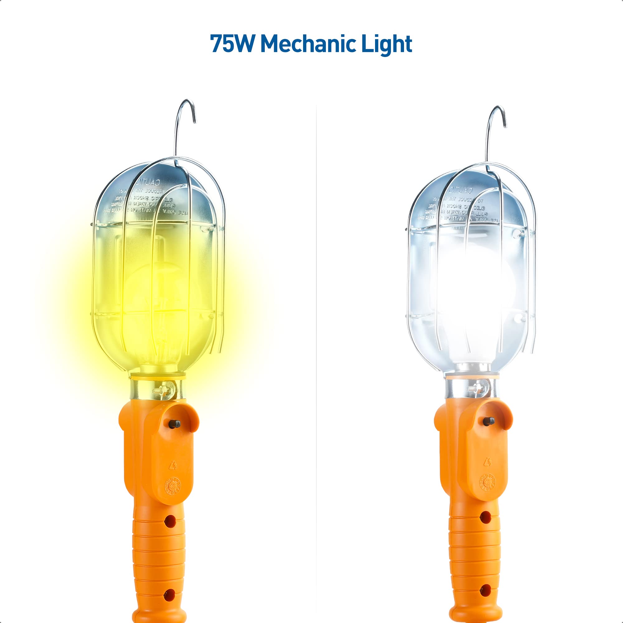 [UL Listed] Cable Matters 25ft 75W Trouble Light With Cord, 16 AWG Old ...