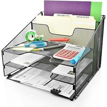 Amazon.com : Desk Organizer File Holder All-in-One With Non-Slip Pads ...