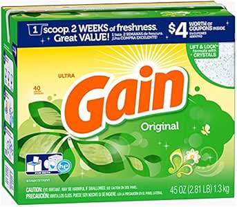 Amazon.com: Gain Ultra Original Scent High Efficiency Powder Laundry ...