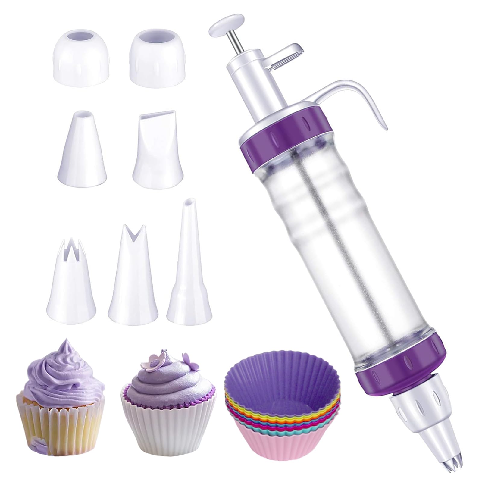 JAYVAR Dessert Decorating Syringe Set, Icing Dispenser Tool, Dessert ...