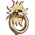 Naiture Solid Brass Sun Shape Door Knocker Polished Brass Finish ...