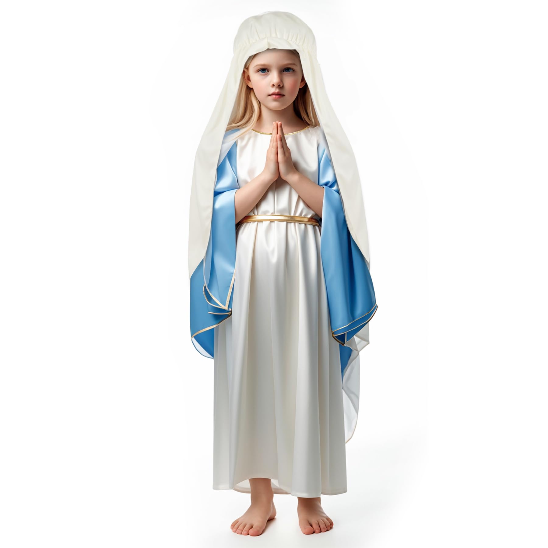 Virgin Mary Costume For Girls Biblical Costume Robe For Kids Halloween ...