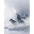 Amazon.com: Blue Winter Wolf Composition Notebook, Wide Ruled: Lined ...