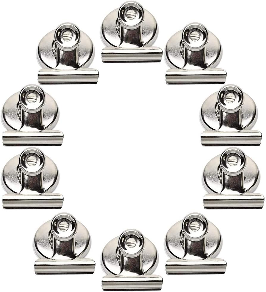 Magnetic Bulldog Clips 5-Pack Silver – Strong Fridge Magnets For Notes ...