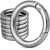 Amazon.com: 10Pcs Metal Spring Oval Rings Round Carabiner Key Ring Clip ...