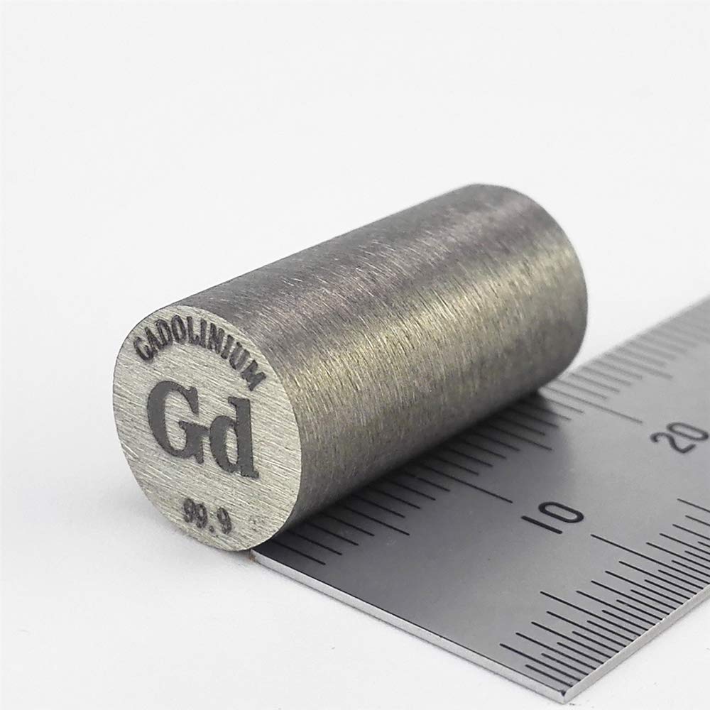 Gadolinium Metal Rod 99.9% 10diameter x20mm length 12.4grams Element Gd ...