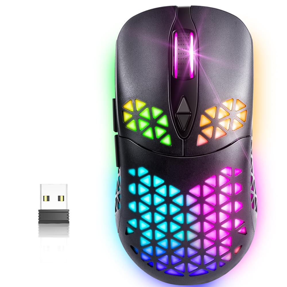 Mua WolfLawS KM-3 Wireless Gaming Mouse, Rechargeable RGB Wireless ...